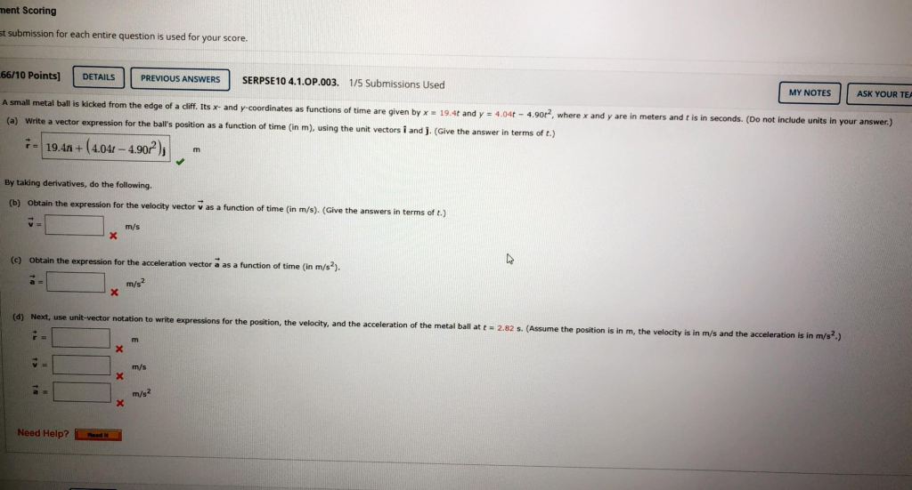 Solved ment Scoring at submission for each entire question | Chegg.com