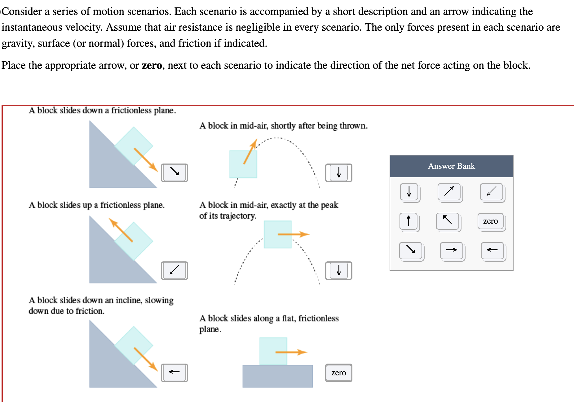 Solved A block slides down a frictionless plane.A block in | Chegg.com
