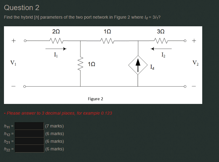 Solved Question 2 Find the hybrid [h] parameters of the two | Chegg.com