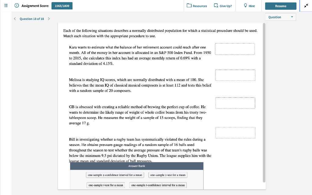 Solved Assignment Score: 1565/1800 Resources LGive Up?Hint | Chegg.com