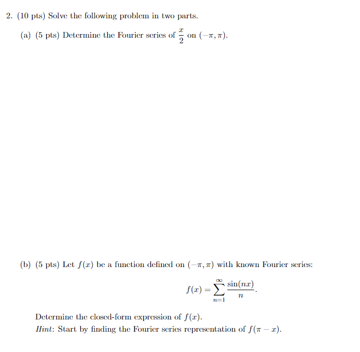 Solved (10 ﻿pts) ﻿Solve the following problem in two | Chegg.com