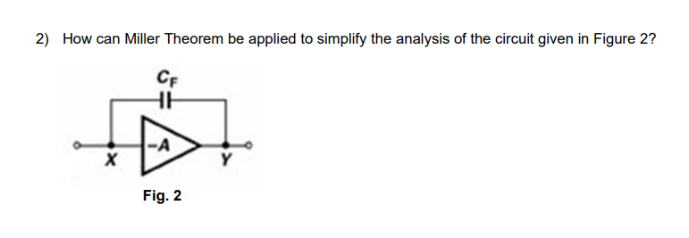 Solved 2) How can Miller Theorem be applied to simplify the | Chegg.com
