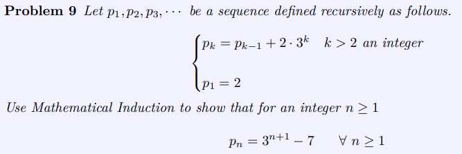 Solved Problem 9 Let p1,p2,p3,⋯ be a sequence defined | Chegg.com