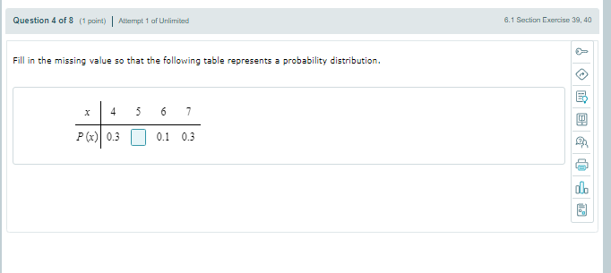 Solved Fill in the missing value so that the following table | Chegg.com