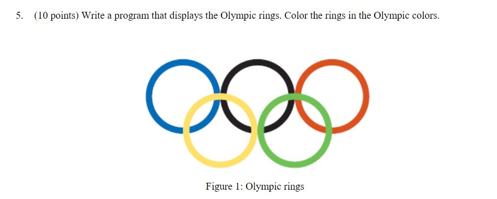 Solved 5. (10 points) Write a program that displays the | Chegg.com