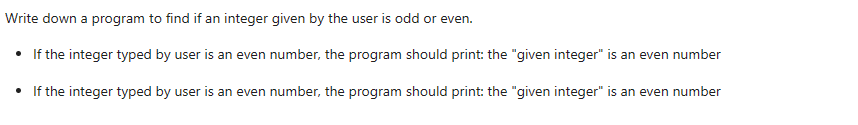 Solved Write down a program to find if an integer given by | Chegg.com