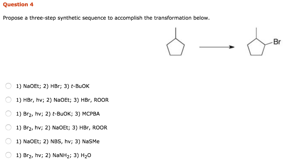 Solved Question 4 Propose a three-step synthetic sequence to | Chegg.com