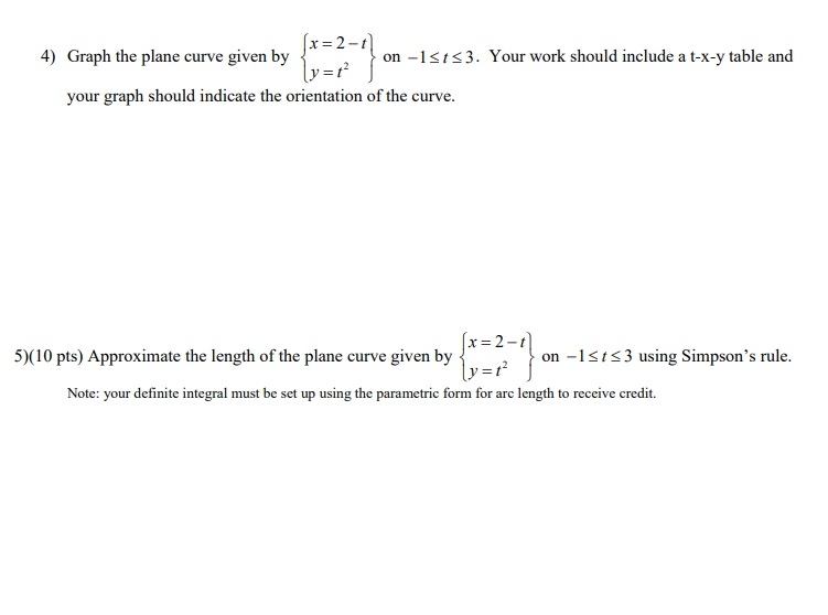 Solved 4) Graph the plane curve given 5) For Simpsons rule | Chegg.com