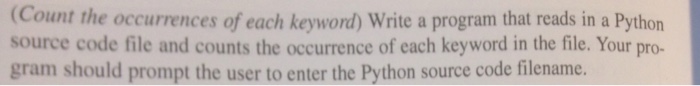 Solved Count the occurrences of each keyword) Write a | Chegg.com