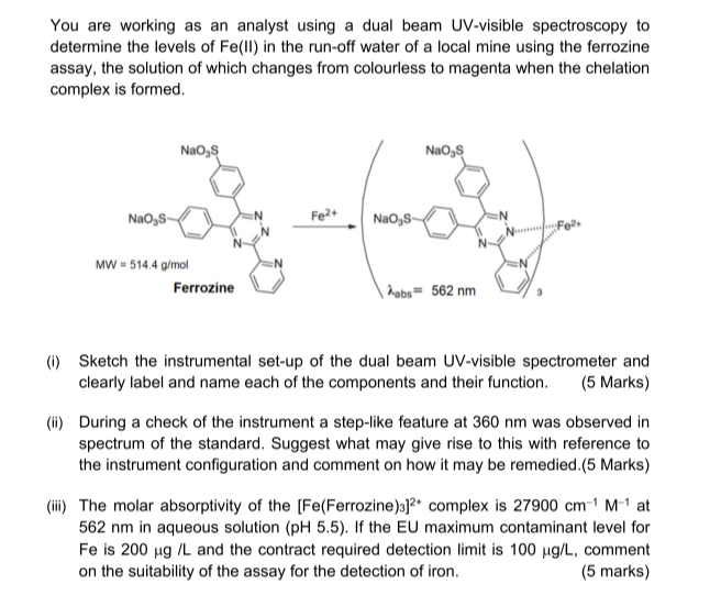 Solved You are working as an analyst using a dual beam | Chegg.com