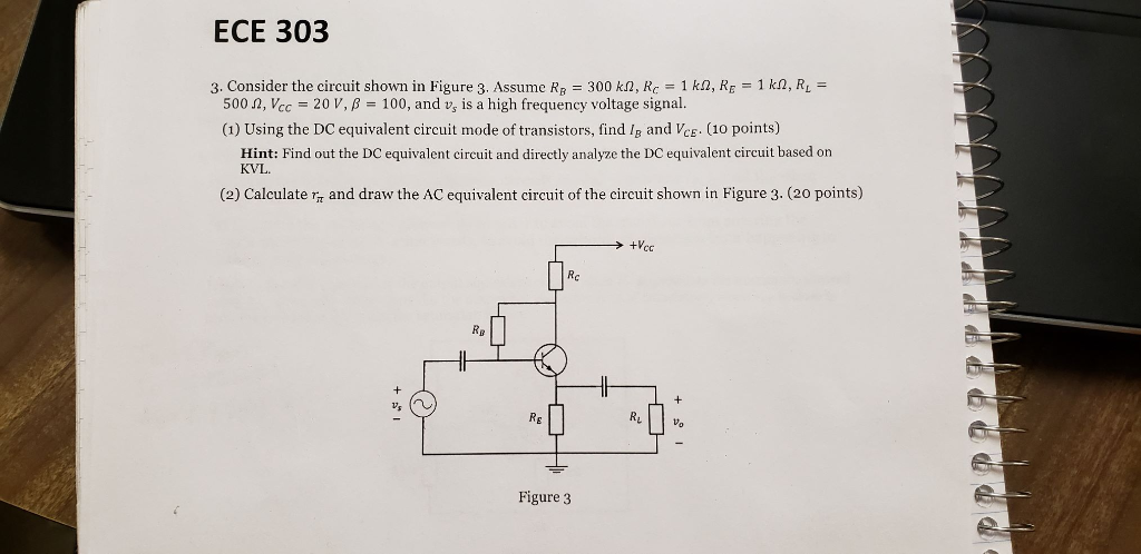 Solved ECE 303 3. Consider the circuit shown in Figure 3. | Chegg.com