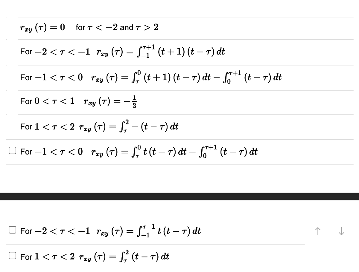 Solved Compute the cross-correlation rxy(τ) for the | Chegg.com