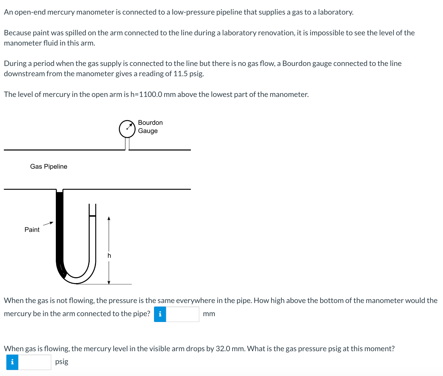 Solved An open-end mercury manometer is connected to a | Chegg.com