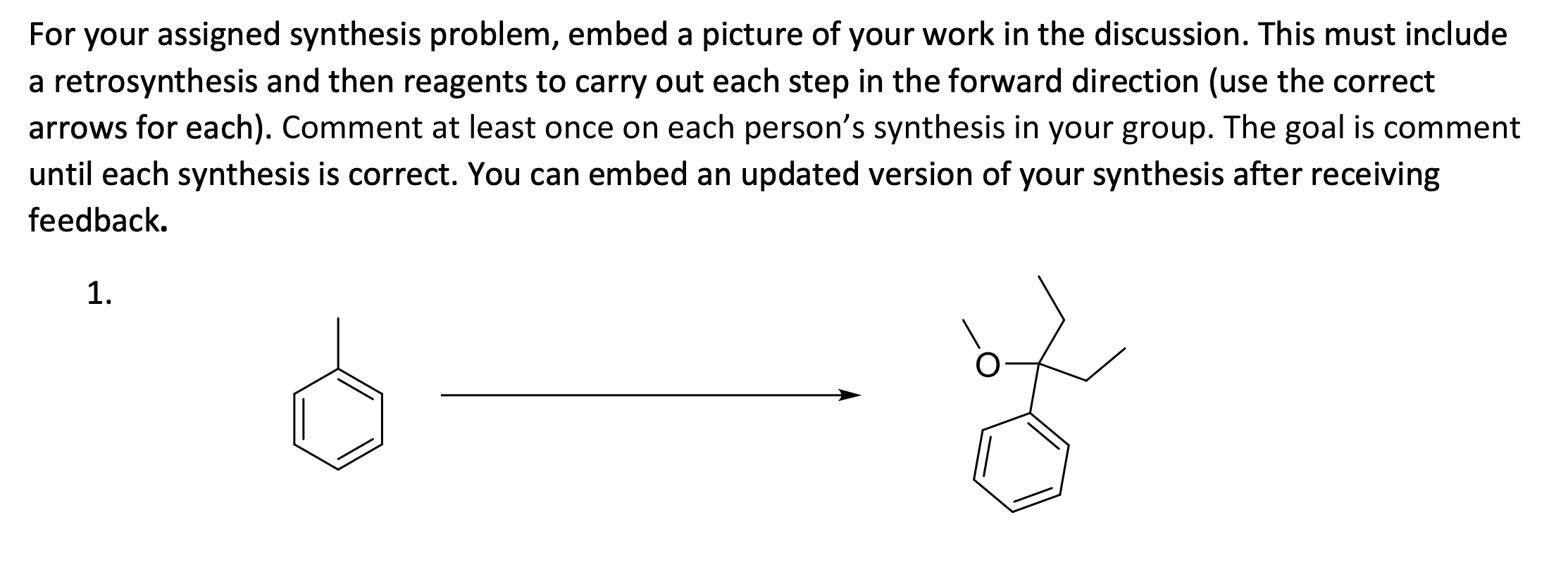 Solved For your assigned synthesis problem, embed a picture | Chegg.com