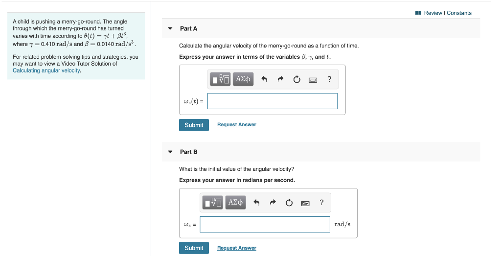 Solved II Review | Constants Part A A child is pushing a | Chegg.com
