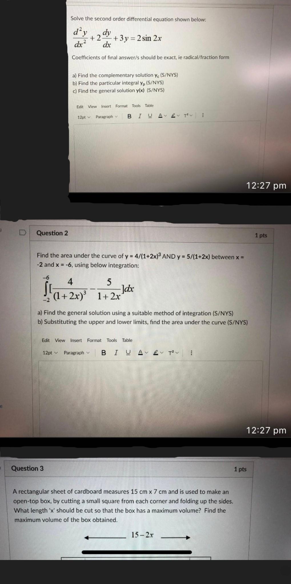 Solved Solve the second order differential equation shown | Chegg.com