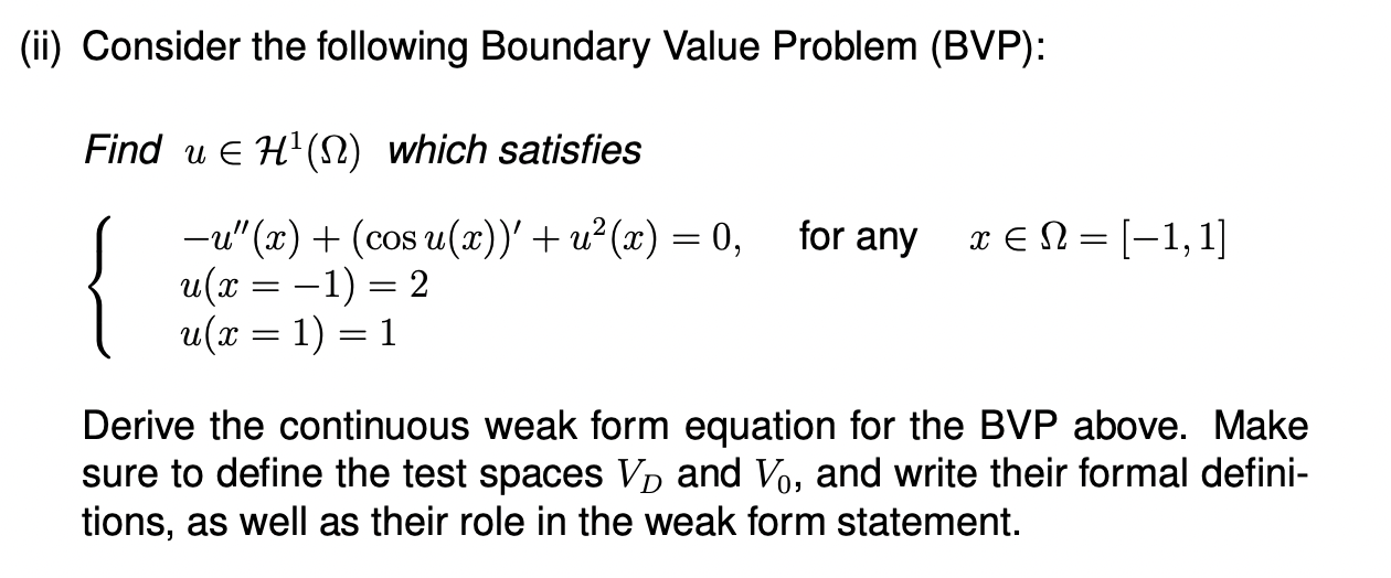 Solved (ii) Consider the following Boundary Value Problem | Chegg.com