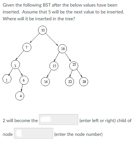 Solved Given the following BST after the below values have | Chegg.com