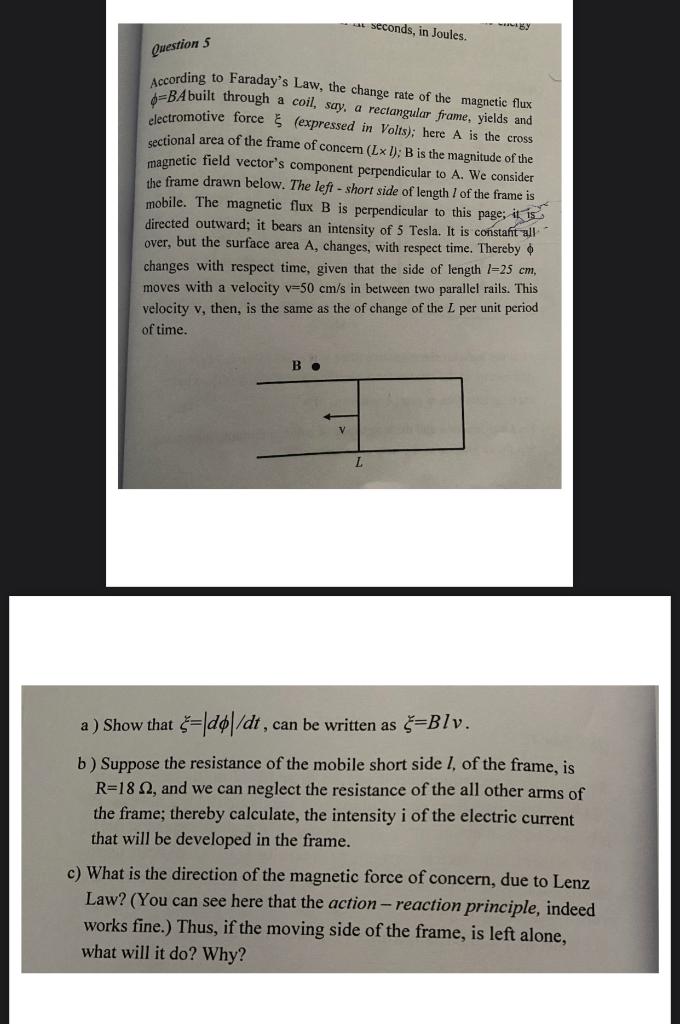 Solved According to Faraday's Law, the change rate of the | Chegg.com