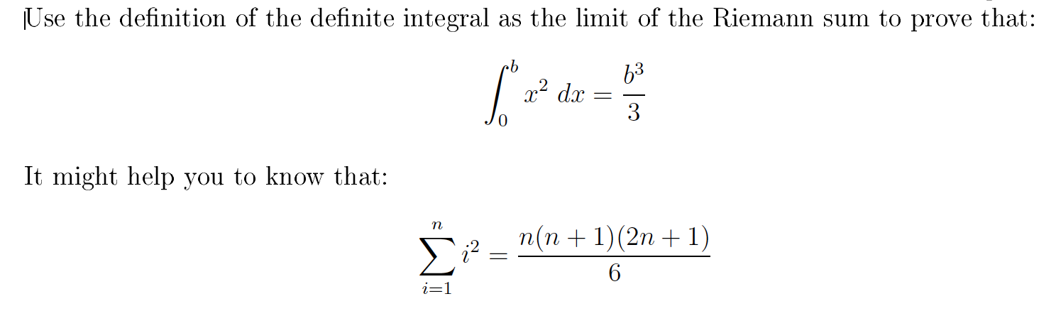 Solved \Use the definition of the definite integral as the | Chegg.com