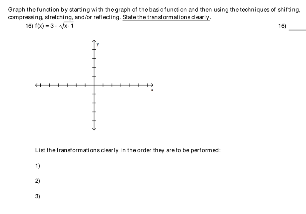 Solved Graph the function by starting with the graph of the | Chegg.com