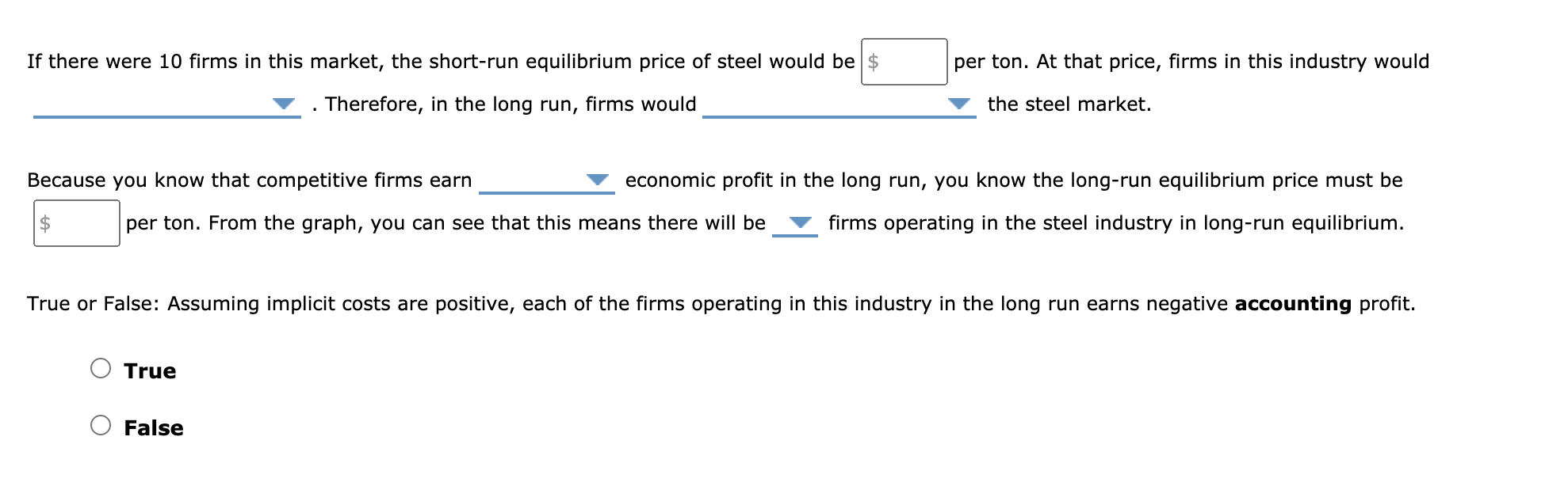 Solved 7. Short-run supply and long-run equilibrium Consider | Chegg.com