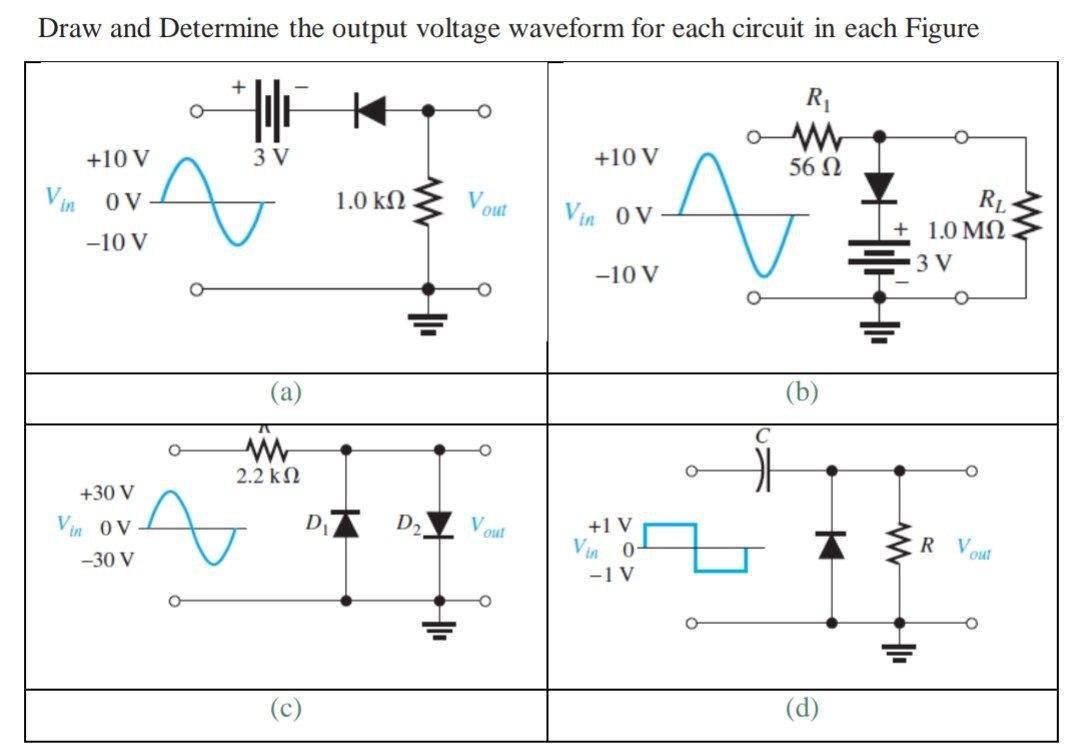 Solved Draw And Determine The Output Voltage Waveform For