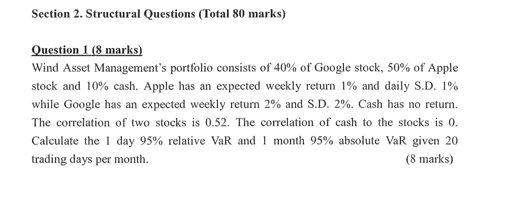 Solved Section 2. Structural Questions (Total 80 marks) | Chegg.com
