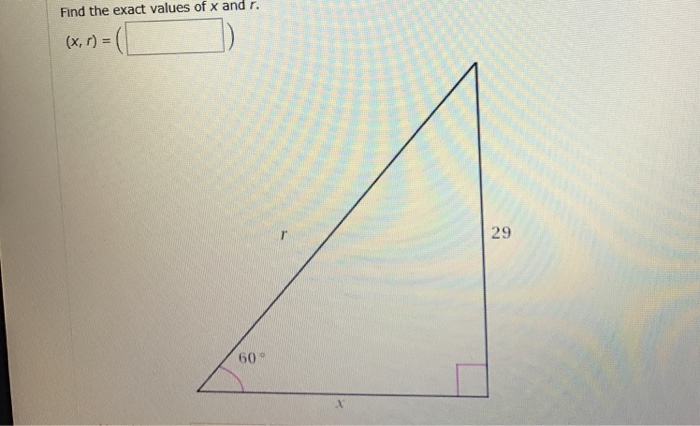 Solved Find the exact values of x and r. (x, r) = | Chegg.com