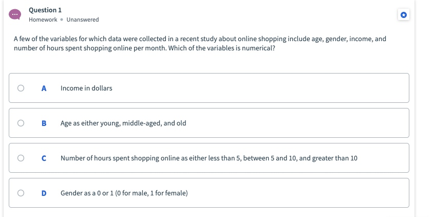Solved Question 1 Homework . Unanswered A few of the | Chegg.com