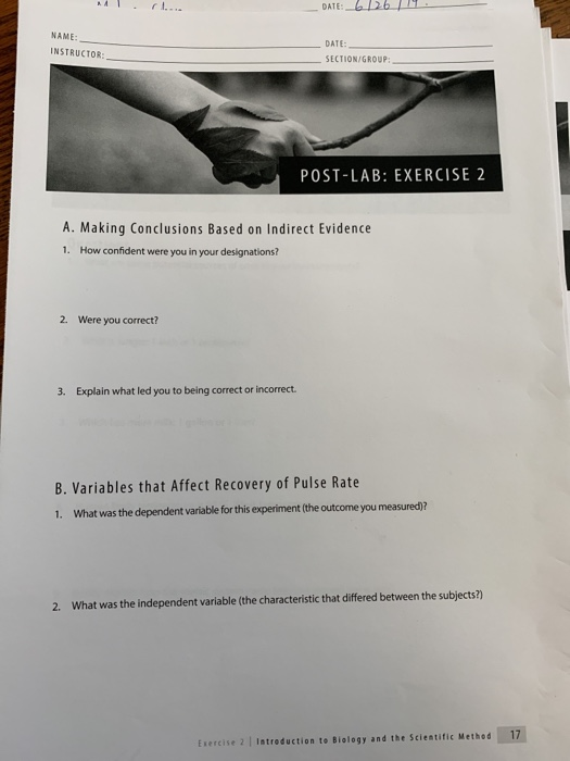 r... DATE:62b NAME DATE: INSTRUCTOR; SECTION/GROUP: | Chegg.com