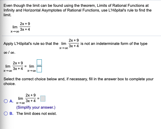 Solved Even Though The Limit Can Be Found Using The Theorem