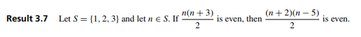 Solved Result 3.7 Let S = {1, 2, 3} and let n E S. If "(n+3) | Chegg.com