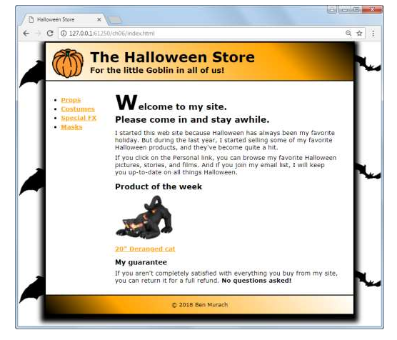 Solved Web Development - 6P4 - Halloween Using a 2-Column | Chegg.com