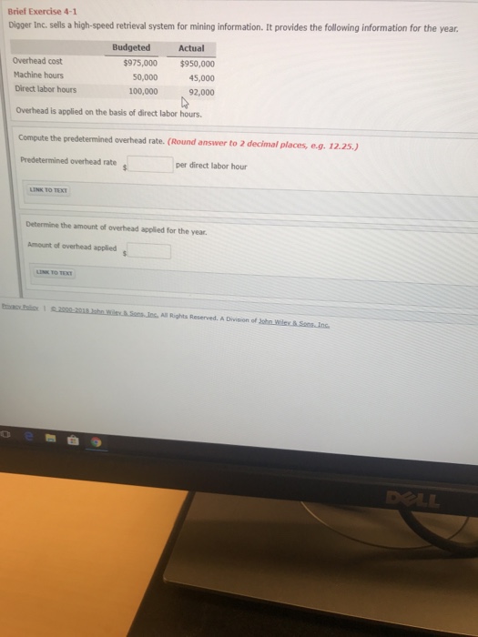 Solved Brief Exercise 4-1 Digger Inc. sells a high-speed | Chegg.com