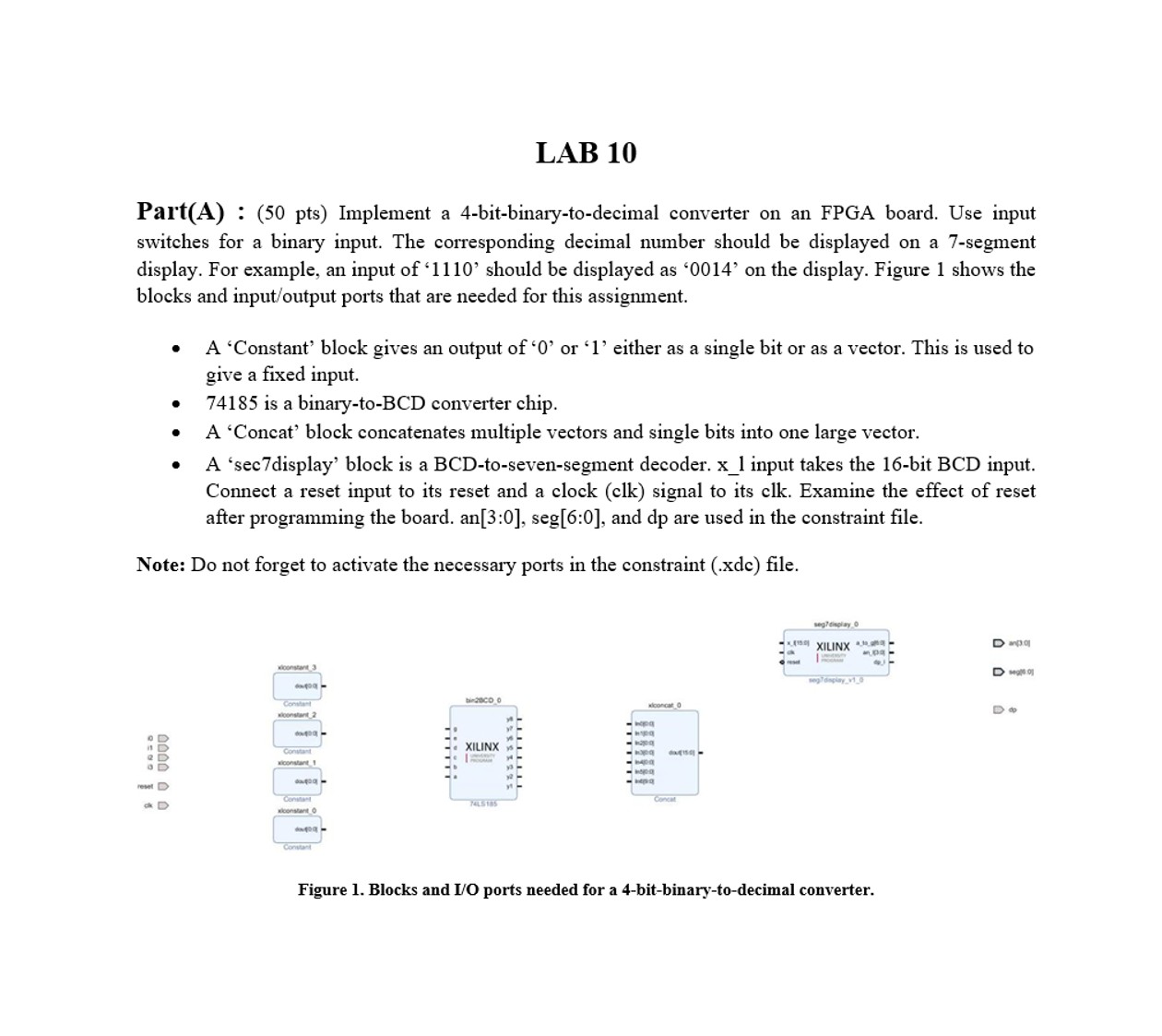 Solved LAB 10Part(A) ﻿: (50 ﻿pts) ﻿Implement a | Chegg.com