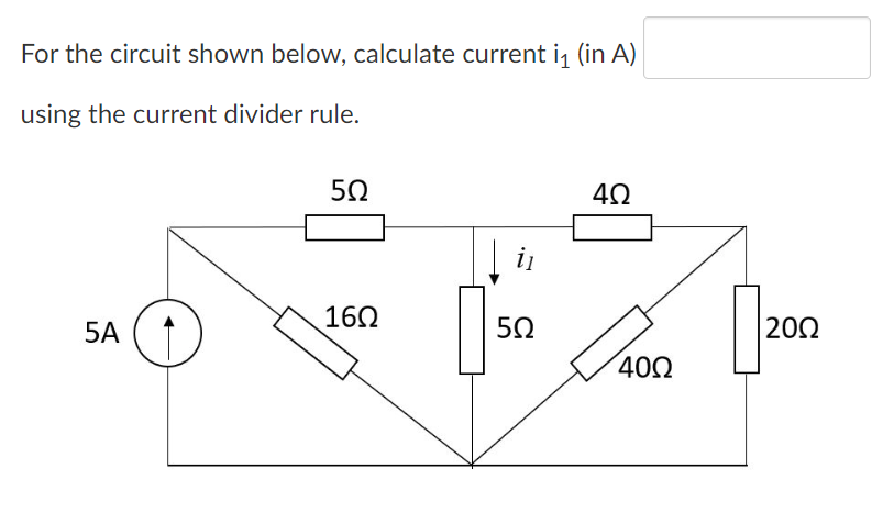 Solved For the circuit shown below, calculate current i1 (in | Chegg.com