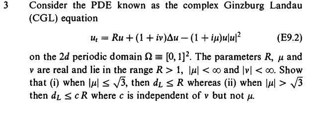 Solved Consider the PDE known as the complex Ginzburg Landau | Chegg.com