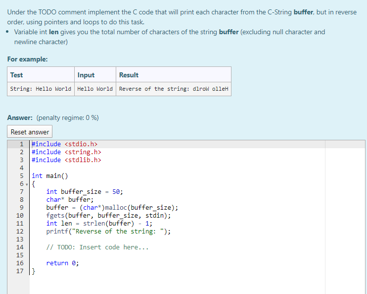Solved Under The TODO Comment Implement The C Code That Will Chegg