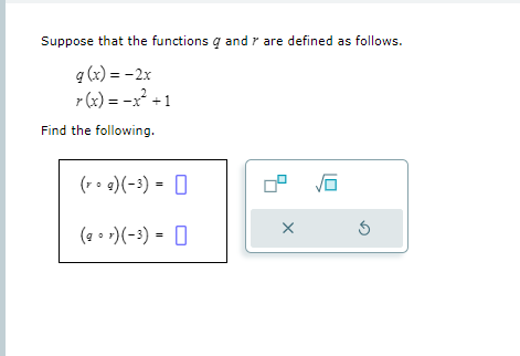Solved Suppose that the functions q ﻿and r ﻿are defined as | Chegg.com