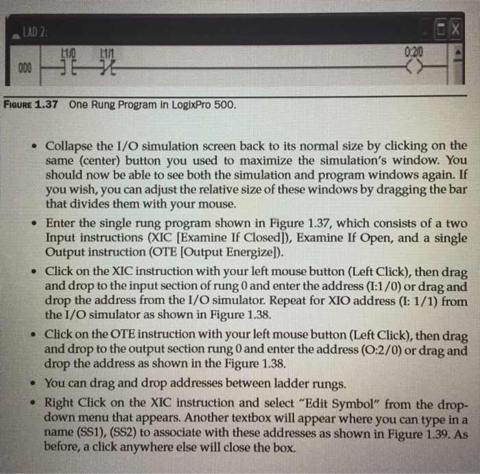 Laboratory 1.1-LogixPro 500 Program Creation The | Chegg.com