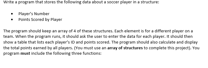 Solved Write a program that stores the following data about | Chegg.com