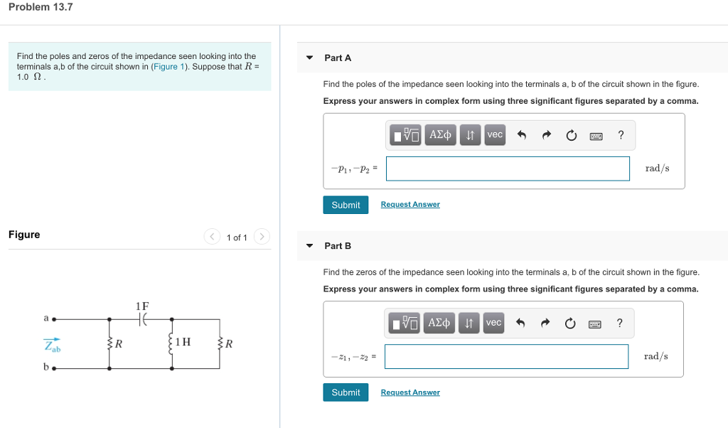 Solved Problem 13.7 Find the poles and zeros of the | Chegg.com