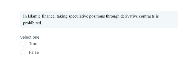 Solved In Islamic finance, taking speculative positions | Chegg.com