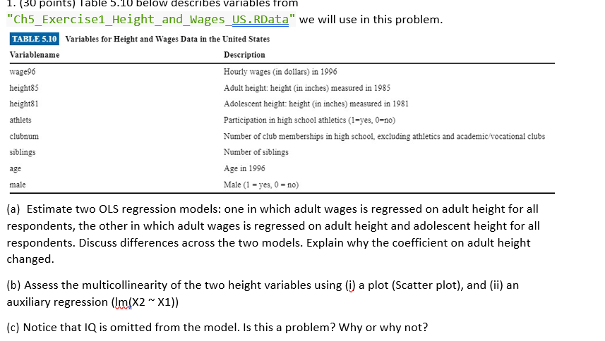 I need to know how to calculate the answers using r. | Chegg.com