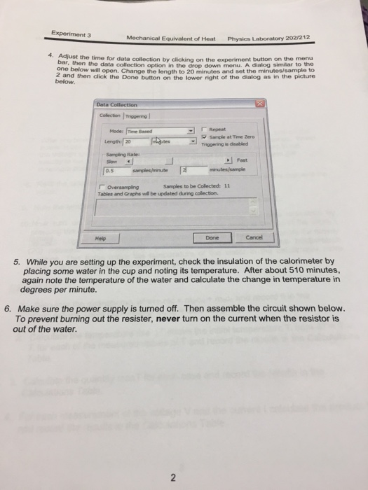 Solved Experiment 3 Mechanical Equivalent of Heat Physics | Chegg.com