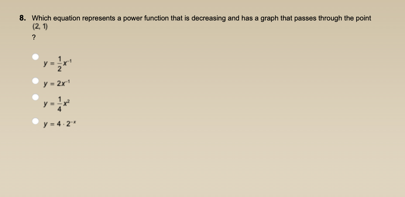 Solved Which equation represents a power function that is | Chegg.com
