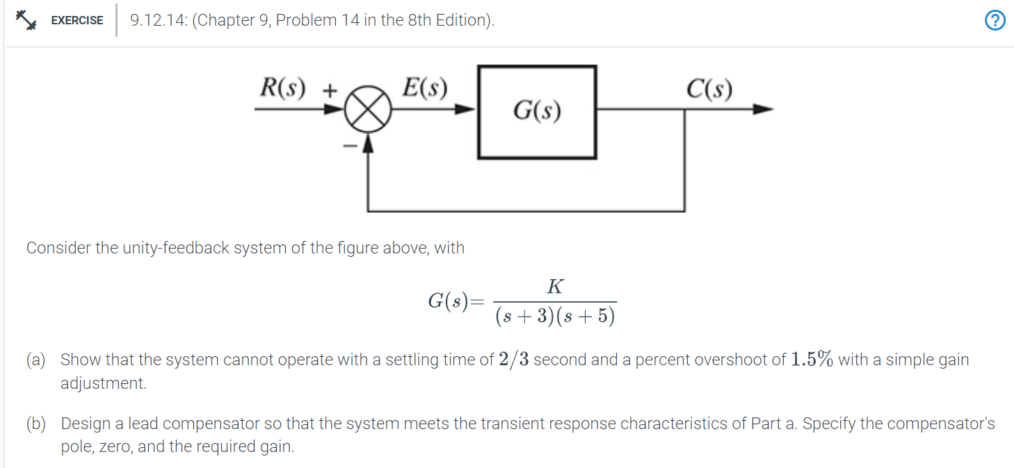 Solved Consider the unity-feedback system of the figure | Chegg.com