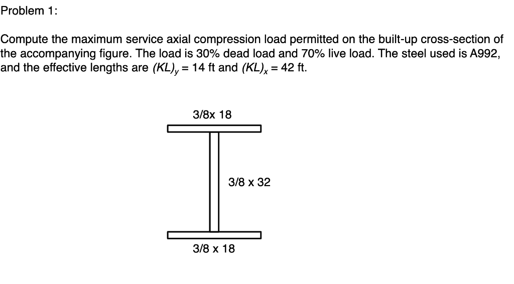 Solved Problem 1: Compute the maximum service axial | Chegg.com