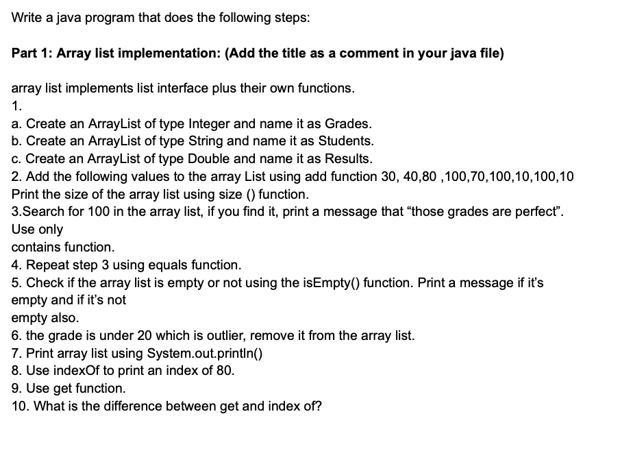 Solved Write a java program that does the following steps: | Chegg.com